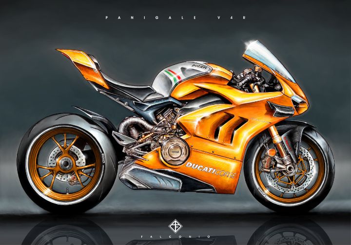 Ducati Panigale V4R (1-3-G-gw) - Angelo Falconio Art - Paintings ...