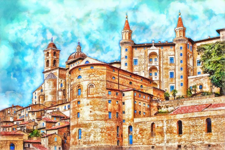 Urbino , Ducal Palace (3305 C) - Angelo Falconio Art - Paintings ...