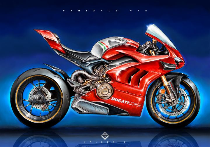 Ducati Panigale V4R (1-2-C-by) - Angelo Falconio Art - Paintings ...