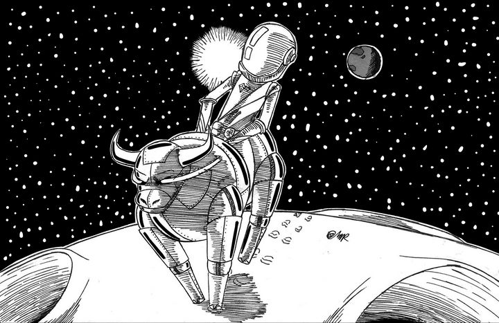 A ride on the moon - Rezdro - Drawings & Illustration, Astronomy ...