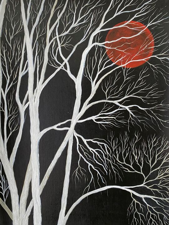 "Red Moon" - ArtbyArtak - Paintings & Prints, Abstract, Landscape - ArtPal