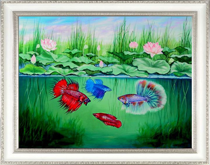 Siamese Fighting Fish " Bettas " - Ponchai J. - Paintings & Prints ...