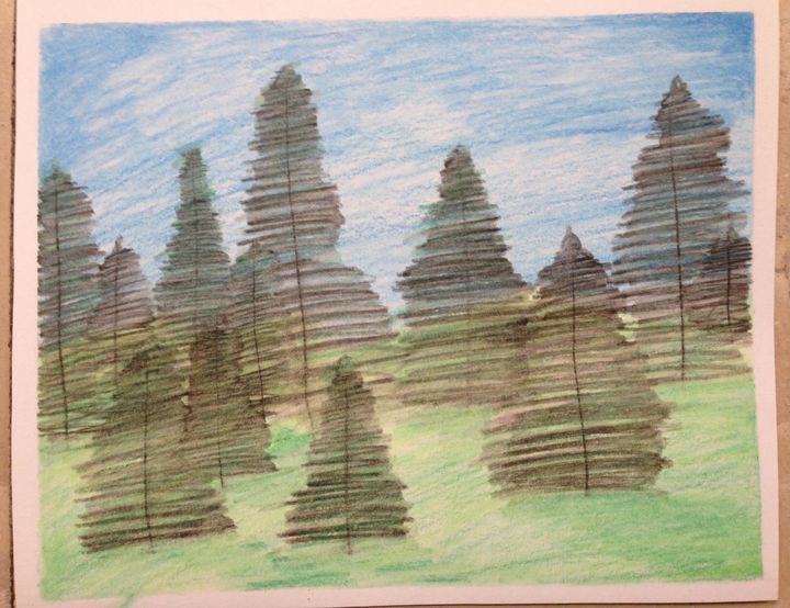 Dark trees - Christina - Drawings & Illustration, Abstract, Landscape ...