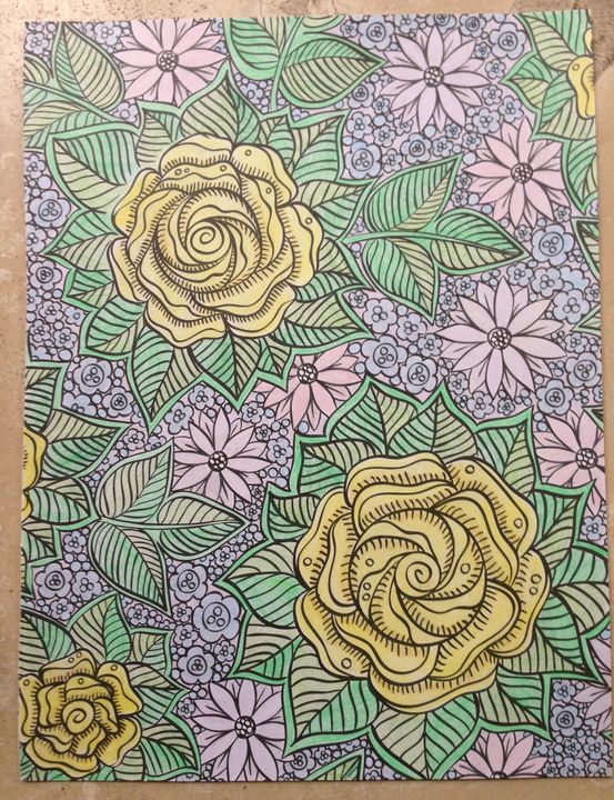 Printed flowers - Christina - Paintings & Prints, Flowers, Plants ...
