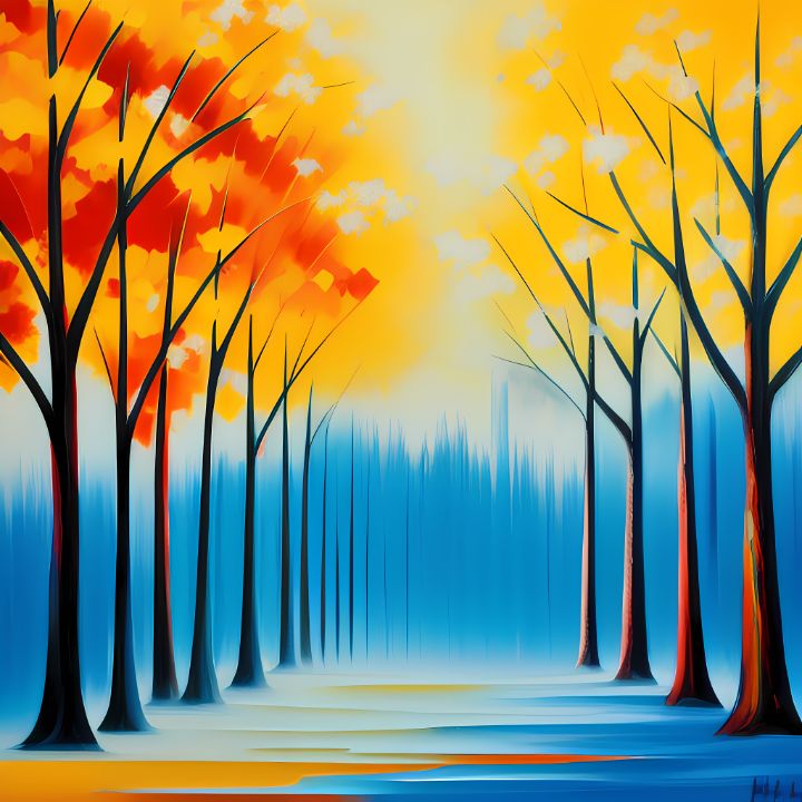 Enchanted Boulevard - Pixel Fusion - Digital Art & AI, Landscapes ...