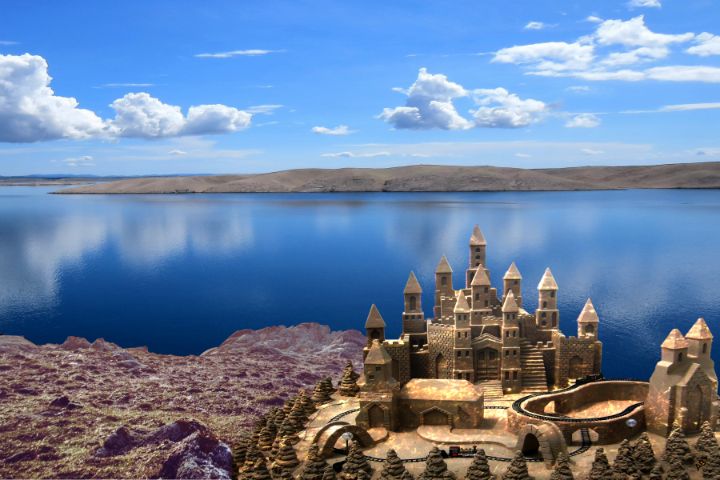 Sand Castle by the Sea - Art Ball - Digital Art & AI, Landscapes ...