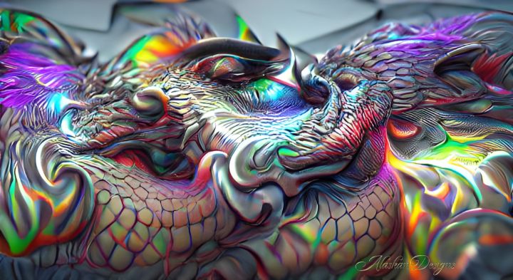 Sleeping Dragon - Alaskan Designs - Digital Art & AI, Fantasy ...
