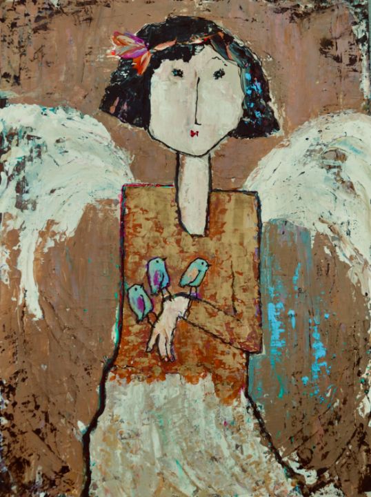 awkward angel - cecily fazekas - Paintings & Prints, Religion ...