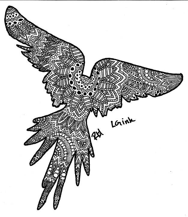 parrot zentangle motive - Zentangle motives - Paintings & Prints ...