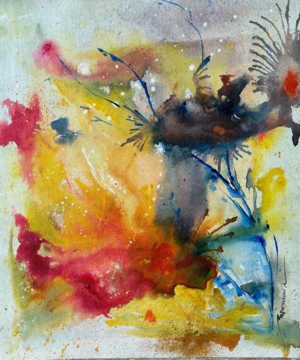 blue flower - suraj prajapati - Paintings & Prints, Abstract, Landscape ...