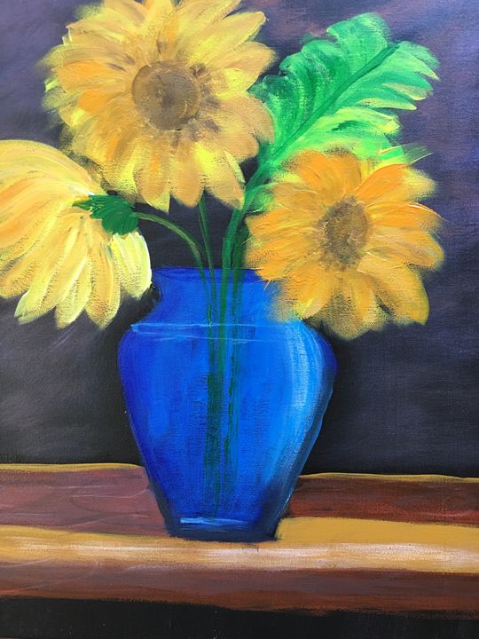 Sunflowers - K Pinta Liza - Paintings & Prints, Flowers, Plants ...