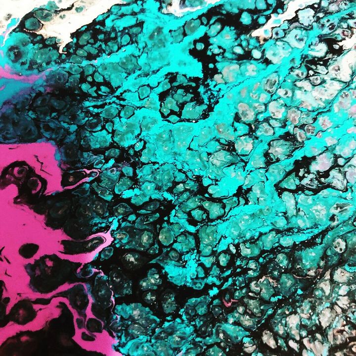 Aqua Love - Discover Color by Liza - Paintings & Prints, Abstract ...