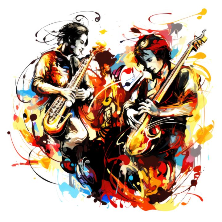 Musicians - Two Musician Friends - SykArt Designs - Digital Art & AI ...