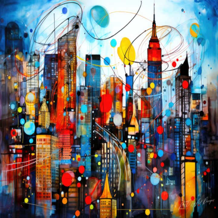 Cityscape Background Skyline Design - SykArt Designs - Digital Art ...