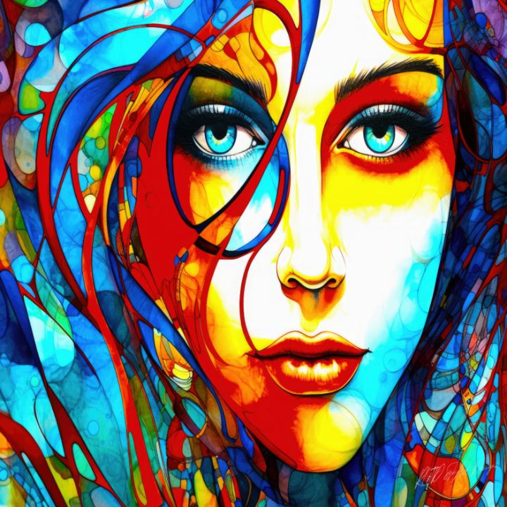 Line Art Face - Abstract Face - SykArt Designs - Digital Art & AI ...