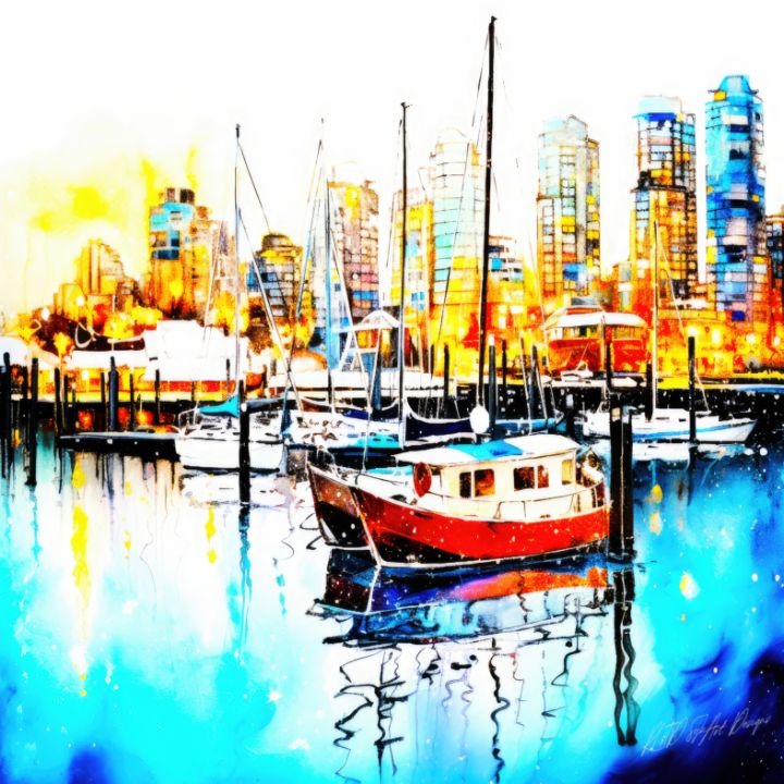 Harbour Front - Boats In Harbor - SykArt Designs - Digital Art, Places ...