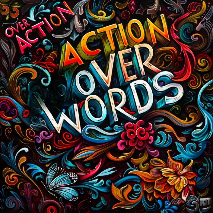 Action Over Words - SykArt Designs - Digital Art, Humor & Satire, Signs ...