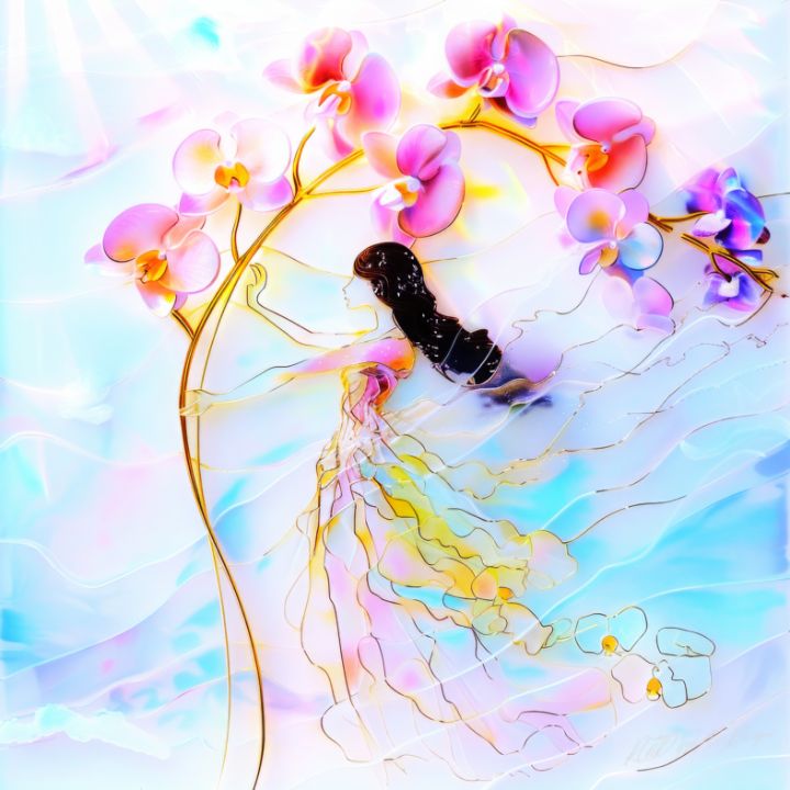 Blossom Agate - Orchids Blue - SykArt Designs - Digital Art & AI ...