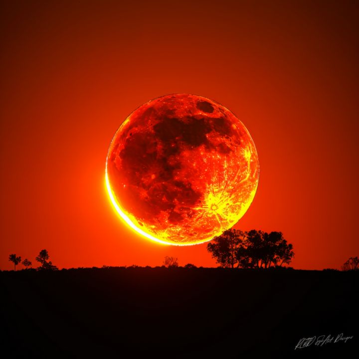 Lunar Eclipse - Blood Moon - SykArt Designs - Digital Art, Astronomy ...