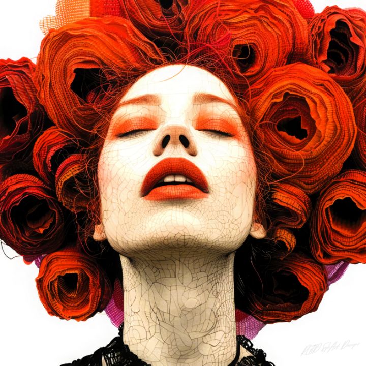 Sun Halo Red - Crimson Beauty - SykArt Designs - Digital Art, People ...