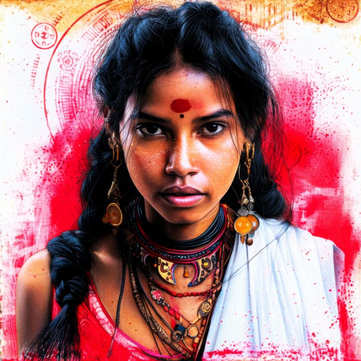 India Princess - Ethnic Pink - SykArt Designs - Digital Art, People ...