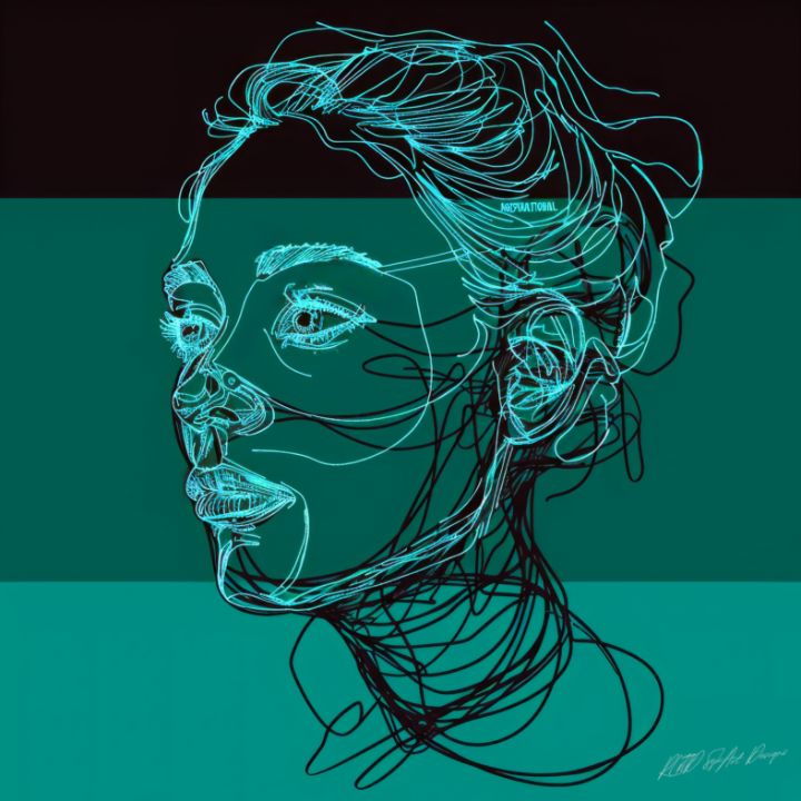 Tri Color Profile - Serene Teal. A n - SykArt Designs - Digital Art ...