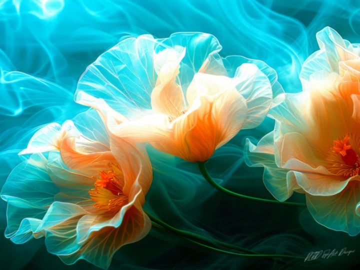 Ethereal Flowers 3 Illuminated Poppy - SykArt Designs - Digital Art ...