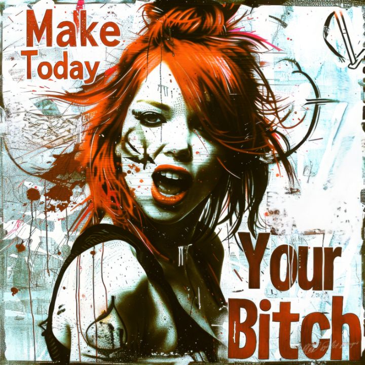 Make Today Your Bitch - Today Counts - SykArt Designs - Digital Art & AI, Humor & Satire, Signs ...