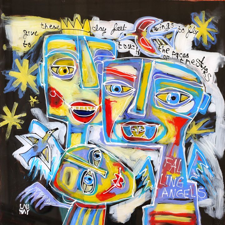 Falling angels - Florence Launay - Paintings & Prints, People & Figures ...