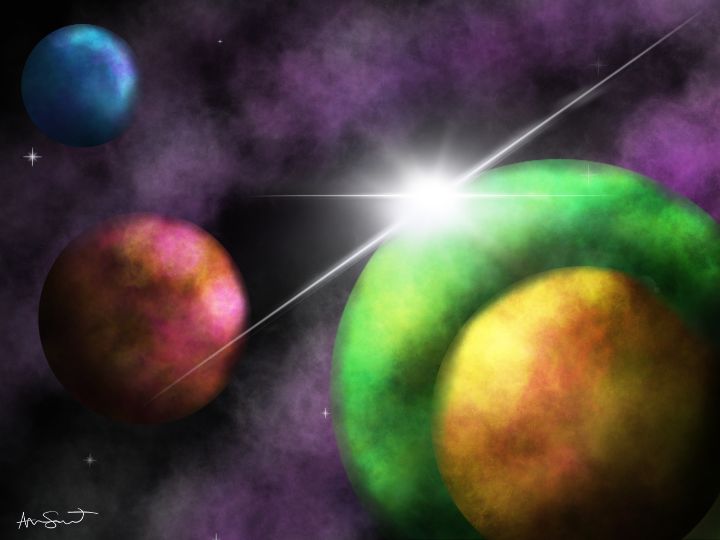 Space - Allison Smart - Paintings & Prints, Astronomy & Space, Galaxies ...