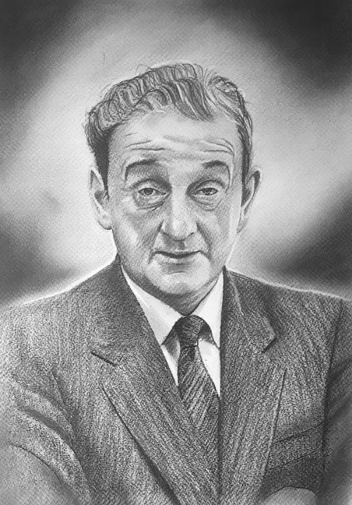 John B Keane Pencil portrait Print - Conor Keegan Art - Paintings ...