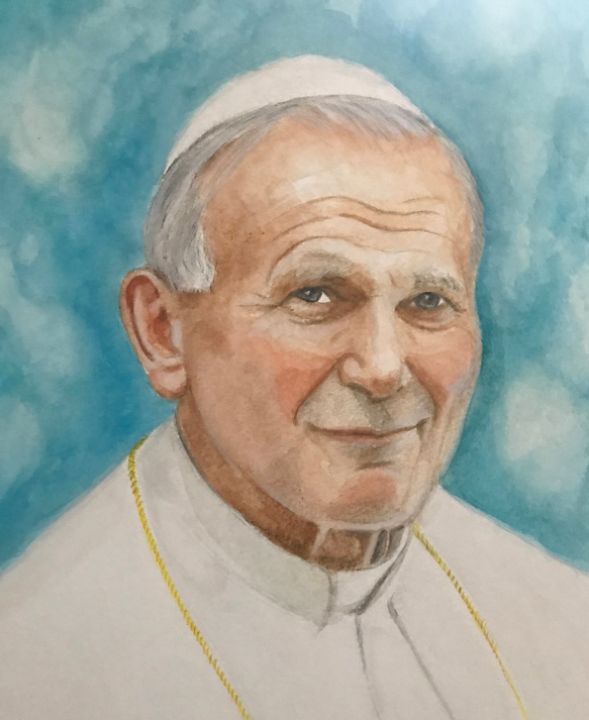 Portrait of Pope John Paul II - Conor Keegan Art Prints - Paintings ...