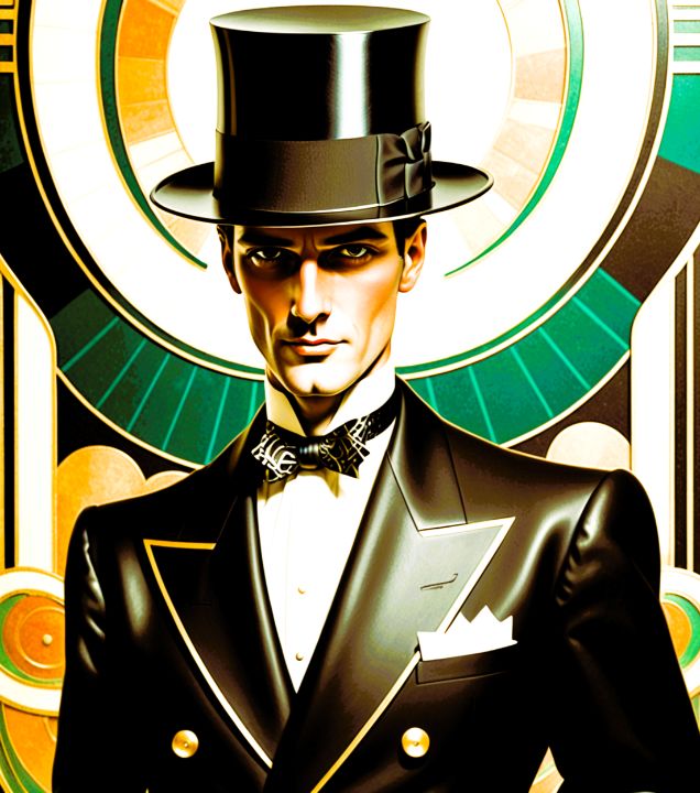 Retro Print of Stylish Man - Lisa Boyd - Paintings & Prints, Humor ...