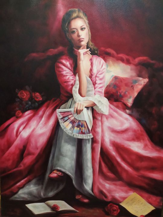 Thinking - Lida - Paintings & Prints, People & Figures, Female Form ...