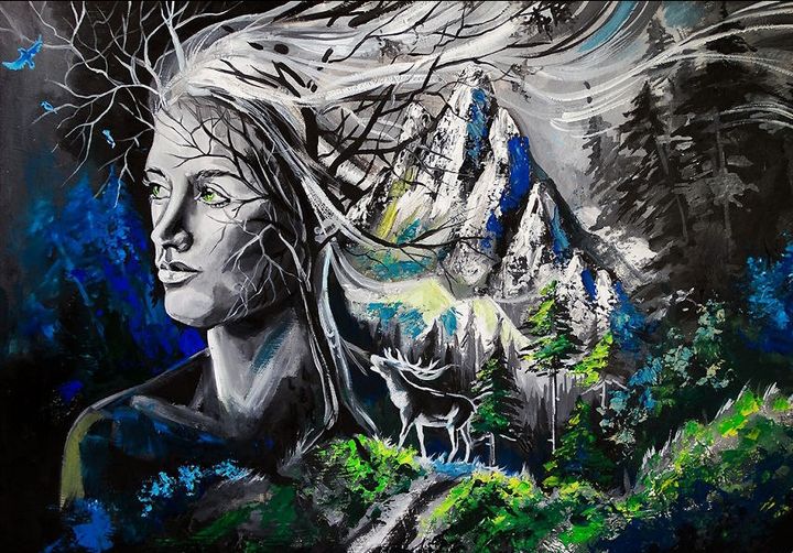 Mountain imagination - Lida - Drawings & Illustration, People & Figures ...