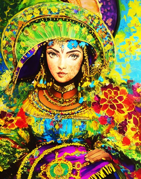 Woman Selling Goods in the Bazaar - Grace- Marie Unique Art - Digital ...