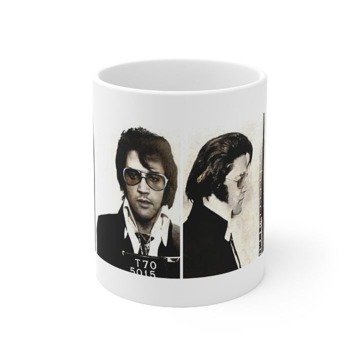 Elvis Mugshot Coffee Mug 11oz - Cosmic Outlaw Boutique - Ceramics ...