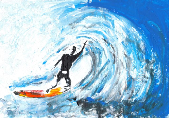 Tube Surfer - Steve Horsfall - Paintings & Prints, Sports & Hobbies ...