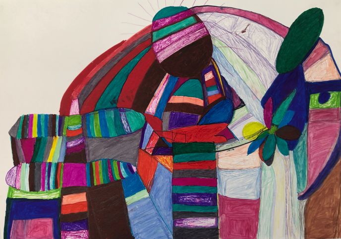 Drawing of different shapes, trees, - Ebenezer Art Gallery - Drawings ...