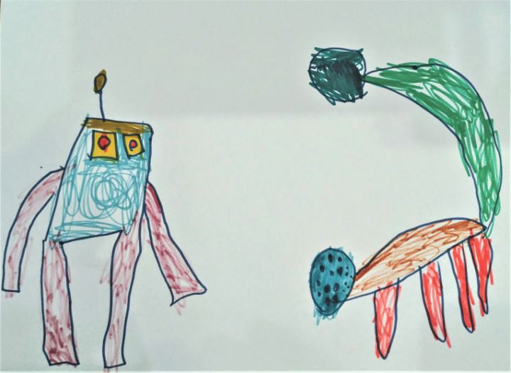 Robot vs monster - JUN YAGI - Drawings & Illustration, Childrens Art ...