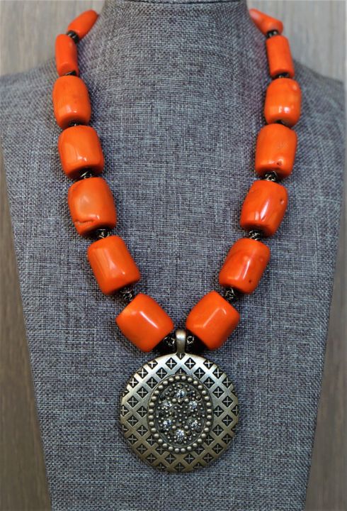 CORAL LARGE BAMBOO SILVER PENDANT - Manuela Moldovan - Jewelry ...