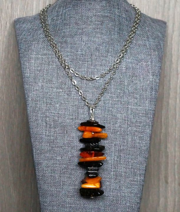 BALTIC AMBER PENDANT CHAIN NECKLACE - Manuela Moldovan - Jewelry ...