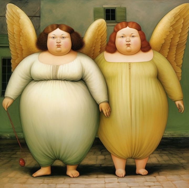 Two Angels Painting Female Edition - ThajaFloecky Designs - Digital Art ...