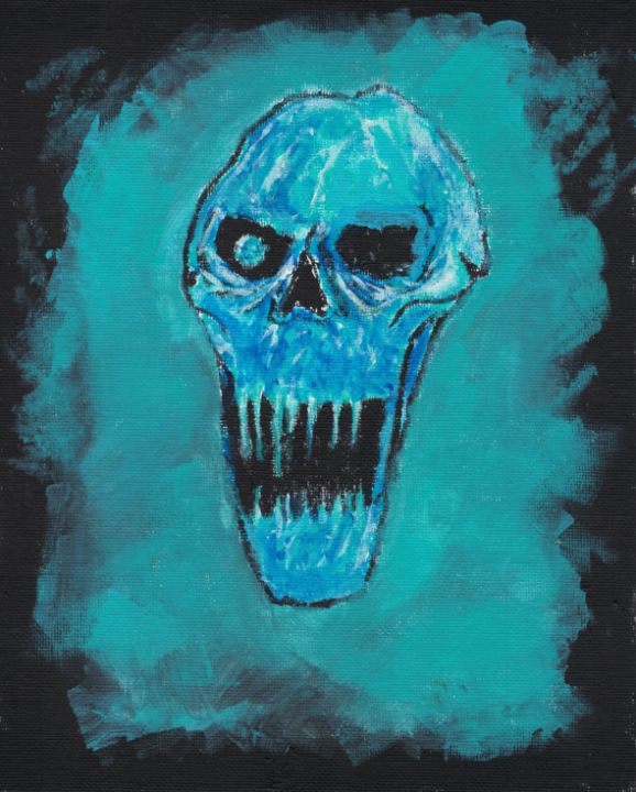 Acrylic Blue Skull Painting - Izzo Artworks (Anthony Izzo) - Paintings ...