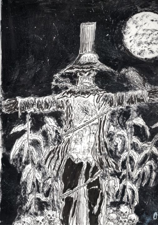 Scarecrow Pen and Ink - Izzo Artworks (Anthony Izzo) - Paintings ...