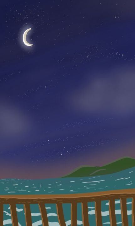 a moon in the midnight - Dinnoodays - Drawings & Illustration ...