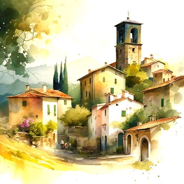 Peaceful Village - isaack art studio - Digital Art & AI, Places ...