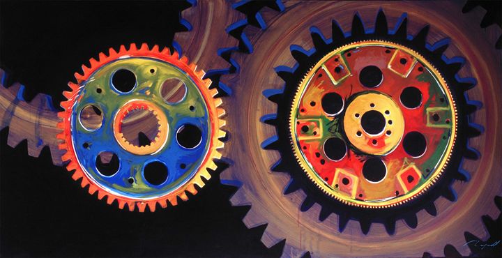 cogs - Chad Maxwell-fine artist - Paintings & Prints, Abstract, Color ...