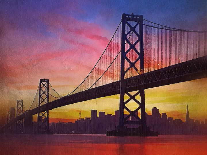 Golden Gate Sunset - William Butman - Digital Art & AI, Places & Travel ...