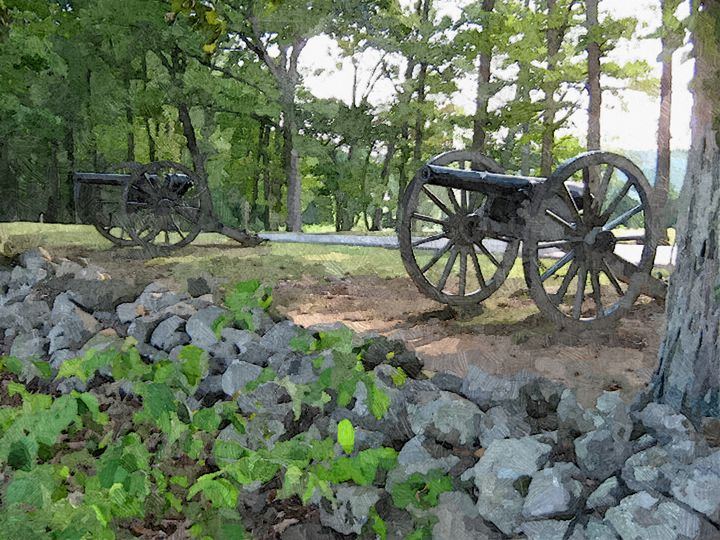 Cannons at Gettysburg - William Butman - Digital Art & AI, Buildings ...